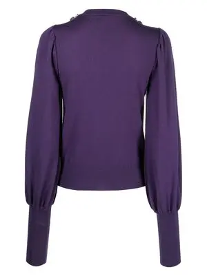 Philipp Plein Crystal-embellished Wool Jumper - Purple