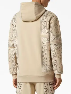 Philipp Plein Logo-patch Cotton Hoodie - Neutrals