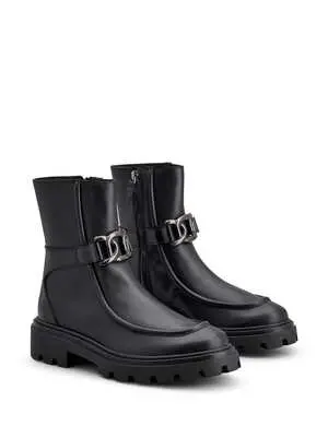 TOD'S Logo-engraved Zipped Leather Boots