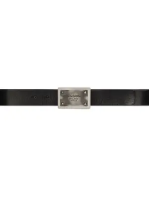 Dolce & Gabbana Logo-buckle Leather Belt - Black