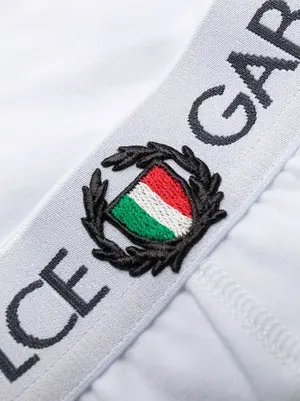 Dolce & Gabbana Logo-waistband Stretch-cotton Briefs - White