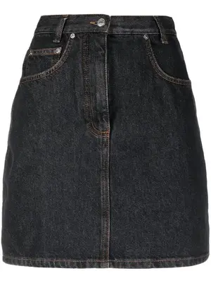 Moschino High-waist Denim Mini Skirt - Black