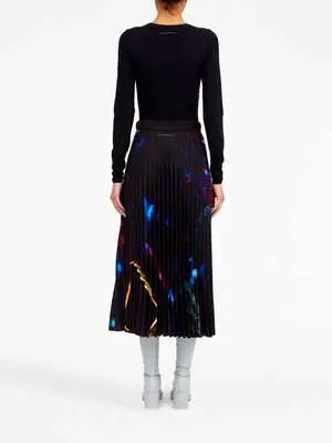 MAISON MARGIELA Abstract-print Pleated Skirt