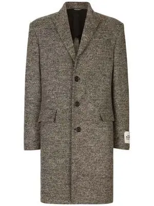 Dolce & Gabbana Single-breasted Melange Coat - Grey