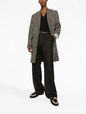 Dolce & Gabbana Single-breasted Melange Coat - Grey
