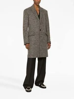 Dolce & Gabbana Single-breasted Melange Coat - Grey