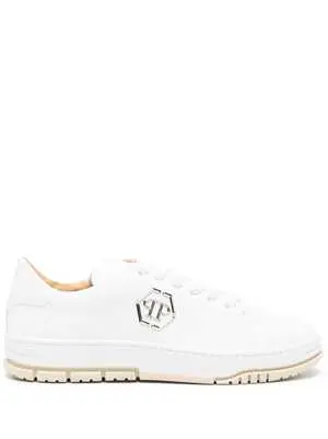 Philipp Plein Logo-plaque Leather Sneakers - White