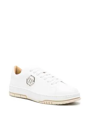 Philipp Plein Logo-plaque Leather Sneakers - White
