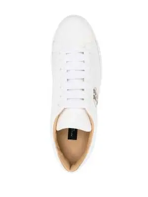 Philipp Plein Logo-plaque Leather Sneakers - White