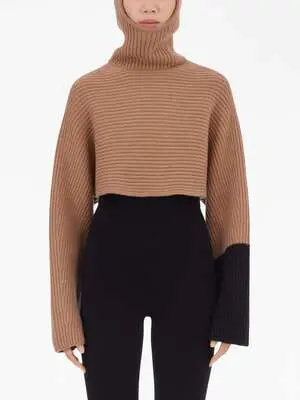 FERRAGAMO Colour-block Ribbed Jumper - Neutrals
