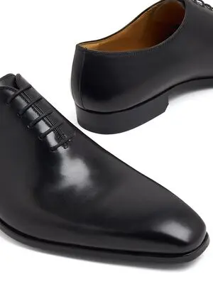 Magnanni Almond-toe Leather Oxford Shoes - Black