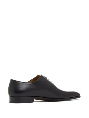 Magnanni Almond-toe Leather Oxford Shoes - Black