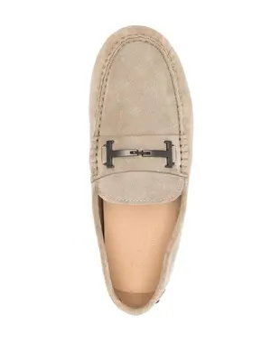 TOD'S Gommino Double T Suede Loafers - Neutrals