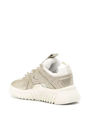 Philipp Plein Runner Glitter-embellished Sneakers - Gold