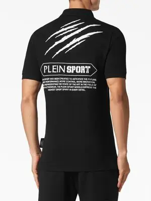 PLEIN SPORT Logo-patch Cotton Polo Shirt