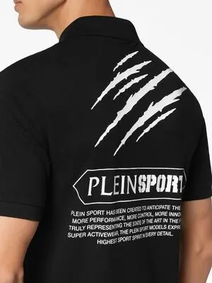 PLEIN SPORT Logo-patch Cotton Polo Shirt