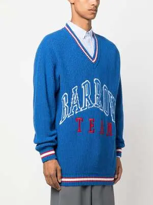 BARROW Intarsia-knit V-neck Jumper