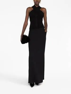 Saint Laurent Halterneck Ruched Top