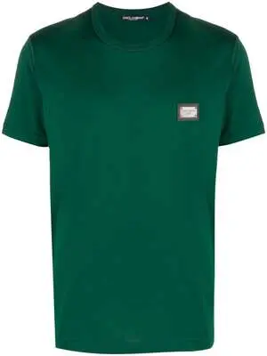 Dolce & Gabbana Logo-patch Cotton T-shirt Green