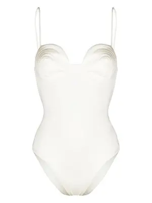 NOIRE SWIMWEAR Round-neck One-piece Swimsuit - White
