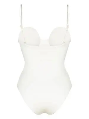 NOIRE SWIMWEAR Round-neck One-piece Swimsuit - White