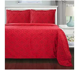 SUPERIOR Cotton Flannel Trellis Duvet Cover Set, Full/queen - One-color