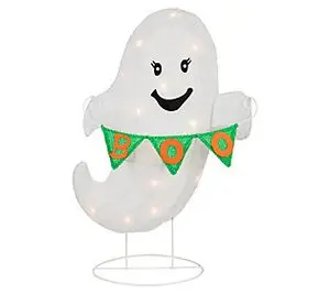 NORTHLIGHT 25' Lit Led Ghost W/'boo' Banner Hal Oween Decor - One-color