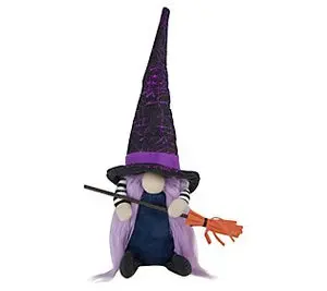 NORTHLIGHT 14' Halloween Witch Gnome With Broom - One-color