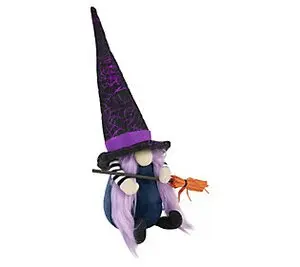 NORTHLIGHT 14' Halloween Witch Gnome With Broom