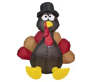 NORTHLIGHT 6' Inflatable Turkey Harvest Outdoor Decoration - One-color