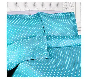 SUPERIOR 600-tc Cotton Blend Polka Dot Duvet Co Ver Set, Twin - One-color