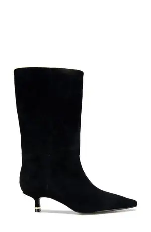 KENNETH COLE Meryl Pointed Toe Boots - Black Suede