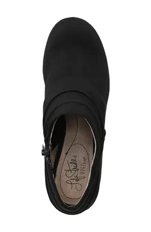 LIFESTRIDE Corie Ruched Block Heel Bootie