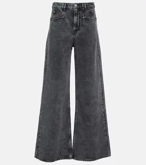 Isabel Marant Étoile Lemony Bleached Wide-leg Jeans