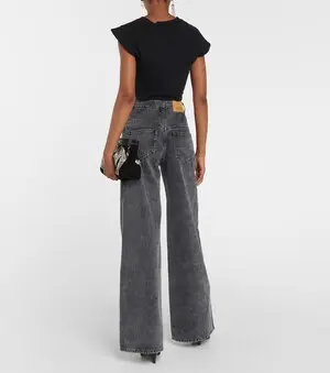 Isabel Marant Étoile Lemony Bleached Wide-leg Jeans