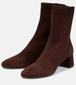 AQUAZZURA Saint Honore Suede Ankle Boots - Brown