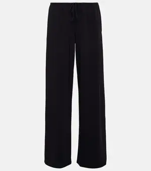 THE ROW The Row Bariem Low-Rise Jersey Wide-Leg Pants