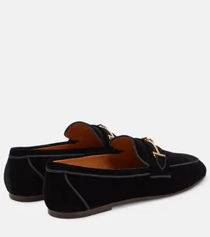 TOD'S Embellished Velvet Loafers