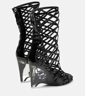 Alaïa Leather Wedge Ankle Boots