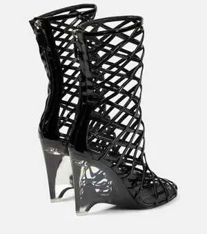 Alaïa Leather Wedge Ankle Boots