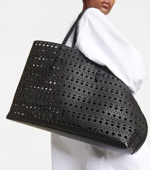 Alaïa Le Mina 44 Vienne Leather Tote Bag - Black