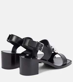 Alaïa Le Coeur Leather Sandals - Black
