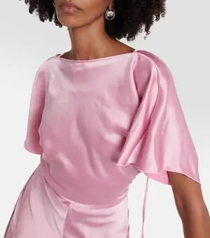 Victoria Beckham Draped Satin Minidress