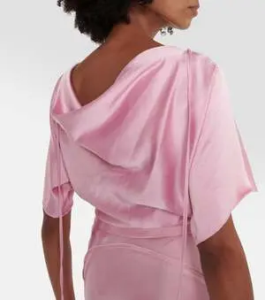 Victoria Beckham Draped Satin Minidress