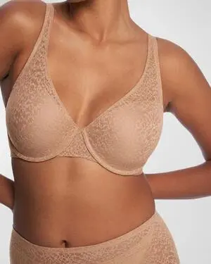 Natori Pretty Smooth Lace Contour Bra - Buff