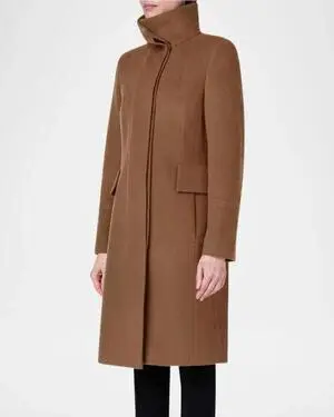Akris Akris Punto Duffle Knit Knee-Length Coat Malt