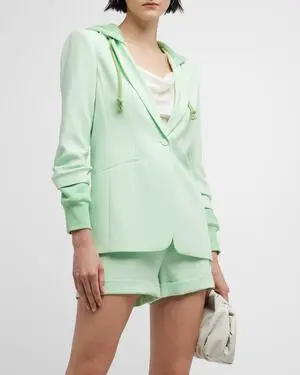 Cinq À Sept Hooded Khloe Jacket Green Papaya