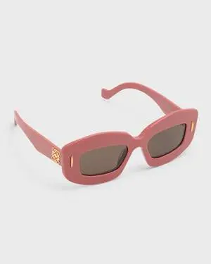 Loewe Loewe Rectangle Sunglasses Shiny Pink Brown