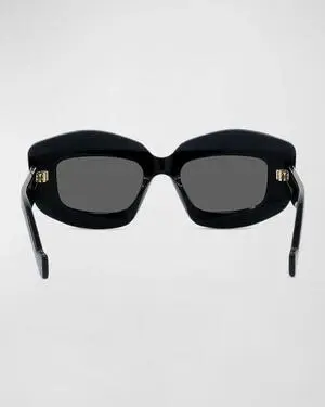 Loewe Anagram Acetate Rectangle Sunglasses - Sblk/smk