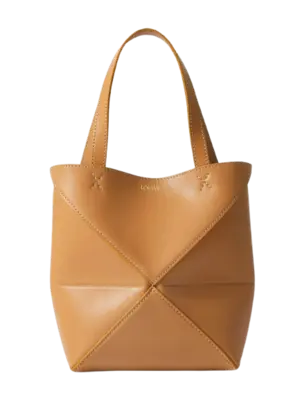 Loewe Puzzle Fold Convertible Leather Tote Bag - Brown